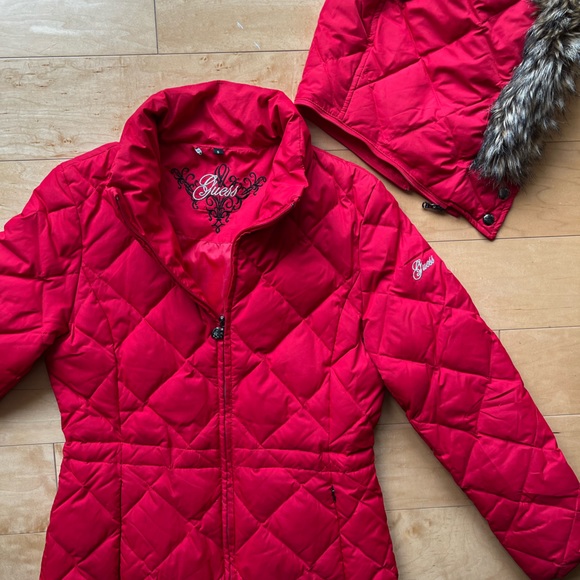 Guess | Jackets & Coats | Guess Parka Jacket With Detachable Fuzzy Hood ...